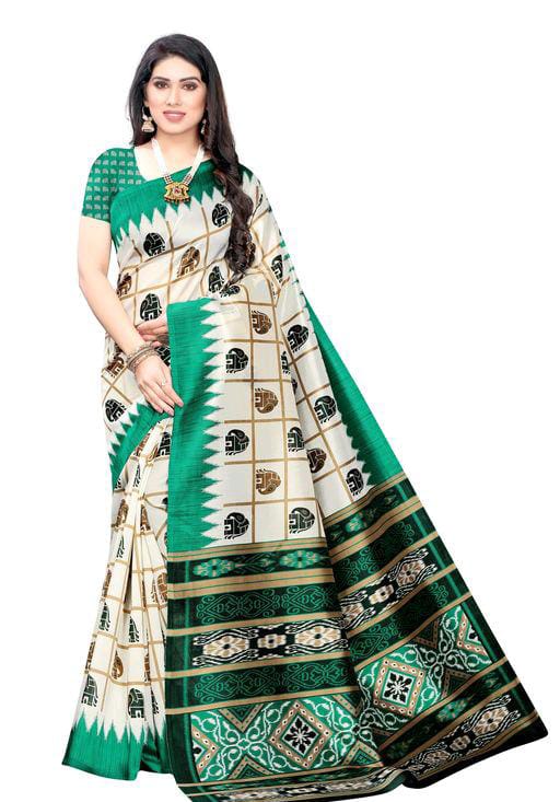 Buy Online best Best Women's White Check Printed Saree at cheapest ...
